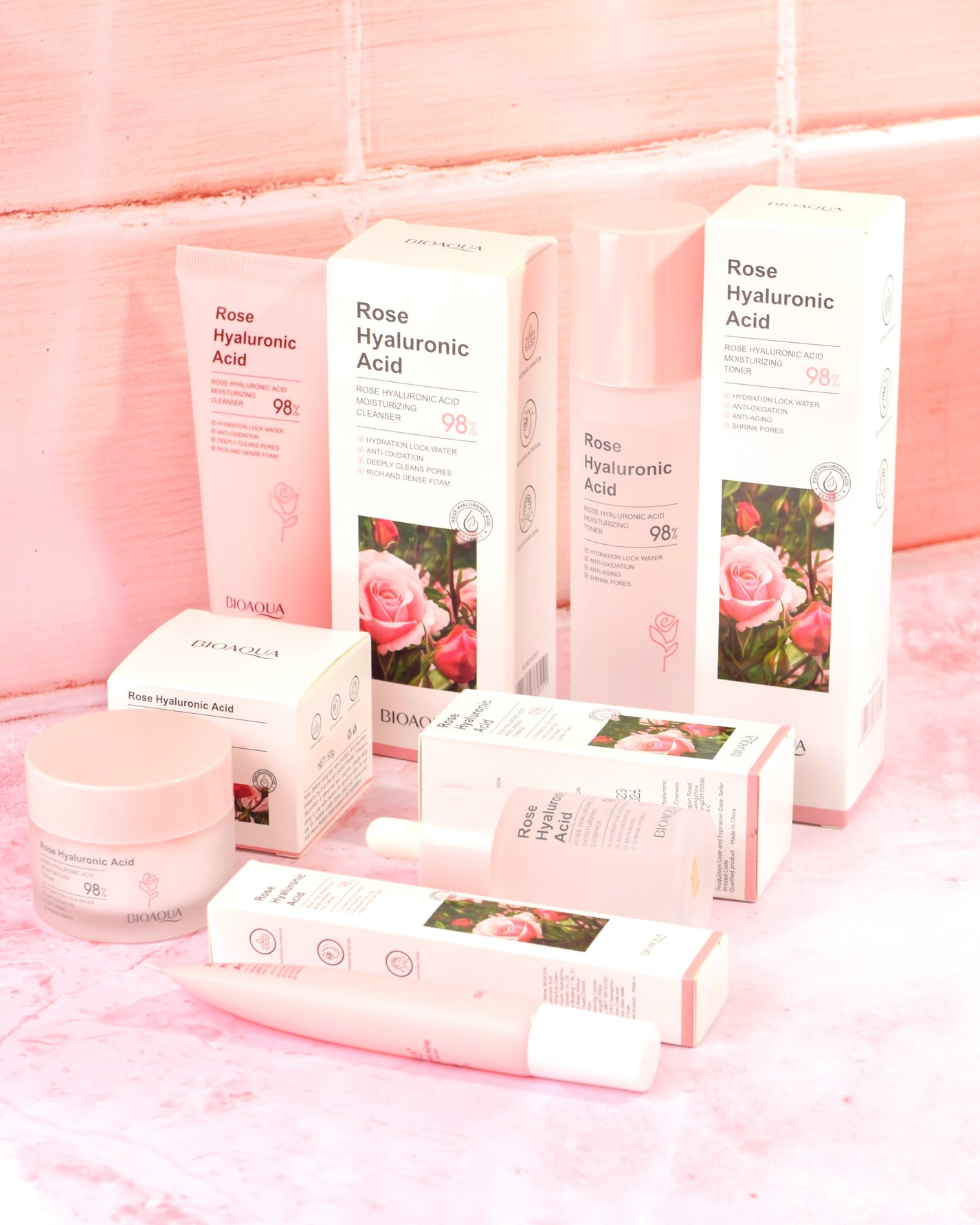 Kit Rosas con Ácido Hialurónico Bioaqua – Kofra Beauty co